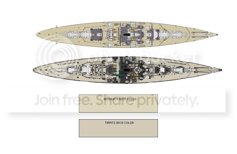 BISMARCK VS TIRPITZ DECK COLOR COMPARISON Photo by caramonraistlin ...
